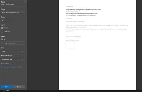 With New Outlook Ui Enabled Email Are Printing Very Faint Almost