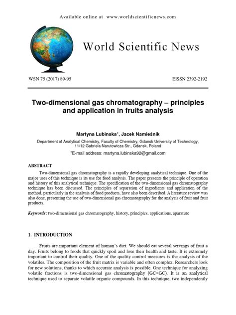 Two Dimensional Gas Chromatography Pdf Chromatography Gas