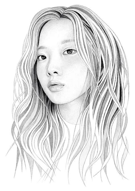 Female Portrait Pencil Drawing Art Print Revistas De Arte Arte Revistas