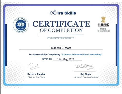 Excel Advancedexcel Dataskills Learninganddevelopment Sidhesh More