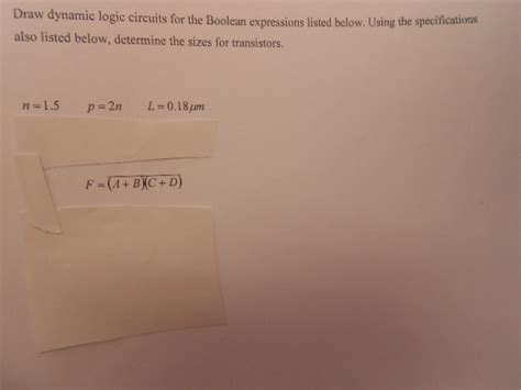 Draw A Dynamic Logic Circuit For The Boolean