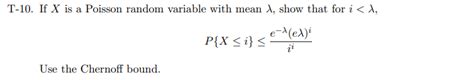 Solved T 10 If X Is A Poisson Random Variable With Mean Chegg
