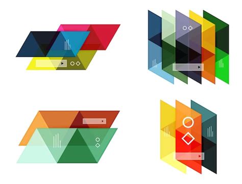 Premium Vector Vector Set Of Blank Geometric Infographic Web Boxes Created With Triangles