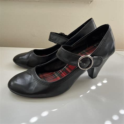 Vintage American Eagle Heeled Black Mary Jane Depop