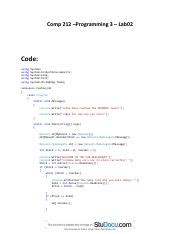 Programming III COMP 212 Lab02 Solution Pdf LOMoARcPSD 7881157