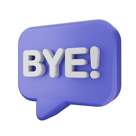 Bye Bye Speech Bubble 3d Illustration 65856269 Png