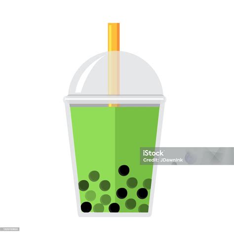 거품 또는 보바 차 말차 녹차 맛 흰색 배경에 전체 색상 아이콘 버블티에 대한 스톡 벡터 아트 및 기타 이미지 버블티 0명