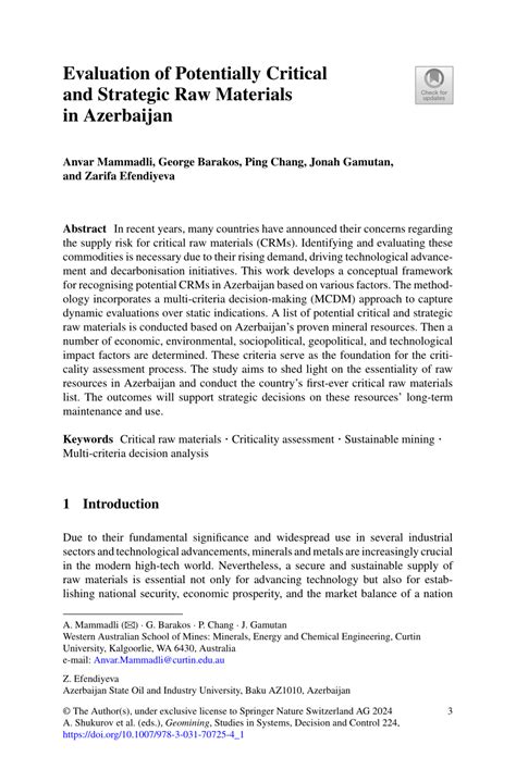 Pdf Evaluation Of Potentially Critical And Strategic Raw Materials In