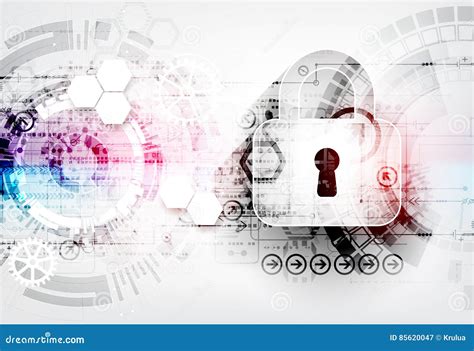 Secure Digital Space Virtual Confidential Structure Point Conn Stock Vector Illustration Of