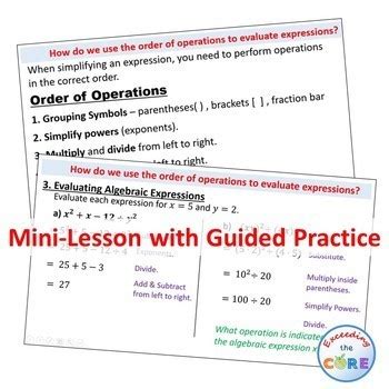 ORDER OF OPERATIONS EVALUATE EXPRESSIONS PowerPoint Lesson Distance Learning