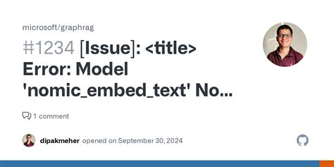 Issue Error Model Nomicembedtext Not Found During Local