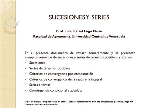 sucesiones y series prof llugo lino rafael lugo marin udocz