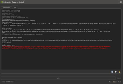 Vector Layers Were Not Correctly Generated Error When Polygonizing Raster In Qgis