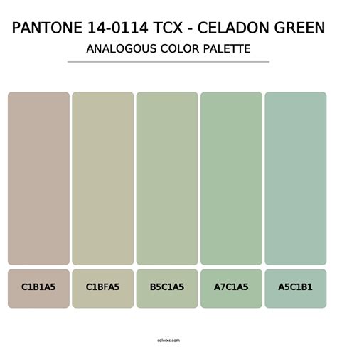 Pantone 14 0114 Tcx Celadon Green Color Palettes
