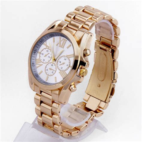 Rel Gio Geneva Dourado Luxo Fundo Branco Rel Gio Feminino Geneva Nunca Usado Enjoei