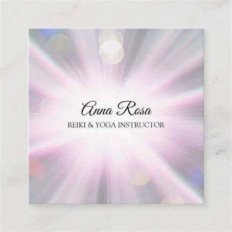 Reiki Energy Healing Rays Light Worker Square Business Card Zazzle