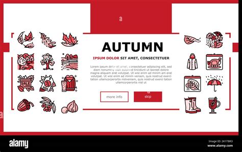 Autumn Fall Leaf Nature Season Landing Header Vector Stock Vector Image