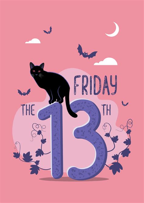 Black Cat On Friday The 13th 16962990 Vector Art At Vecteezy