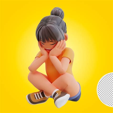 Premium Psd Sexy Girls Expressing Negative Emotions Displeased 3d Cartoon Illustration
