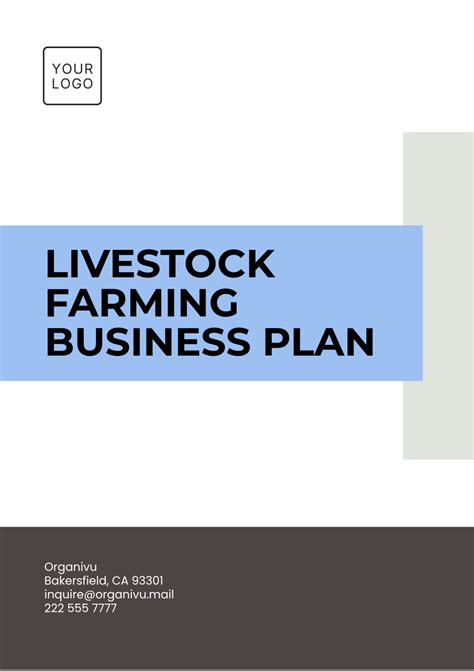 Free Livestock Farming Plan Template To Edit Online