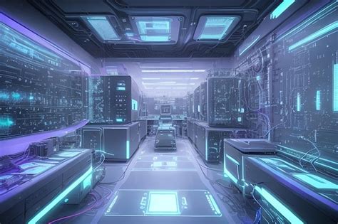 Premium Ai Image Futuristic Quantum Quantum Computing Lab