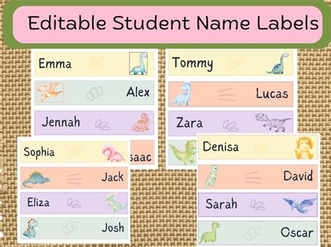 Editable Class Name Labels Classroom Labels Tags Classroom Students