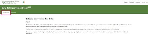 Dashboards Guidance — National Audit Of Care At The End Of Life