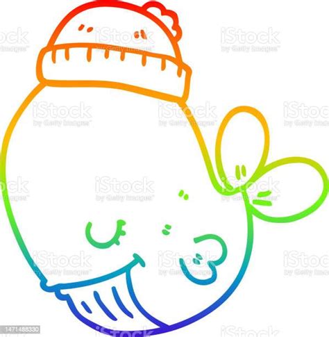 Dessin Au Trait Dégradé Arcenciel Dune Baleine De Dessin Animé Portant