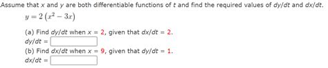 solved assume that x and y are both differentiable functions