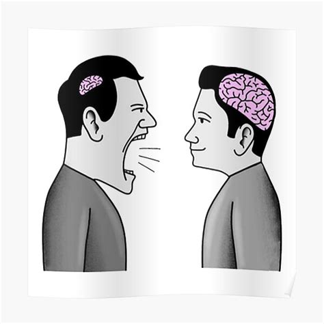 Small Brain Shouting At Big Brain Meme High Quality Poster For Sale
