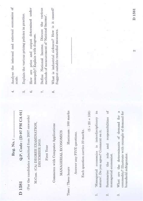 Bharathiar University Model Question Paper Dec 2010 Mcom Ca Master Of Commerce Studocu