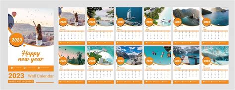 Calendário de parede Vetor Premium
