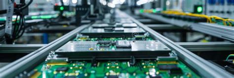 An Electronics Assembly Line With Soldering Stations And Circuit Board Testers Illustrating The