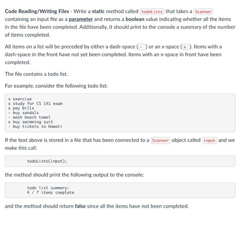 Solved Code Reading Writing Files Write A Static Method Chegg Com