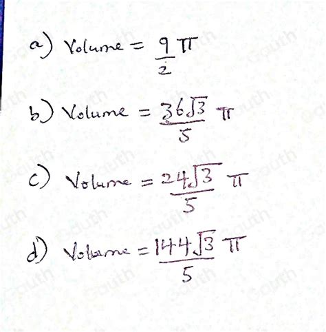 Solved Find The Volumes Of The Solids Generated By Revolving The