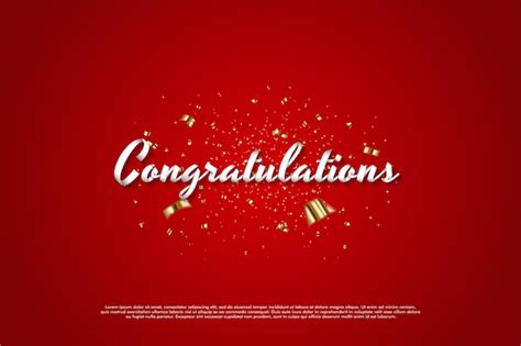 Fondo de felicitación con texto blanco sobre un fondo rojo Vector Premium