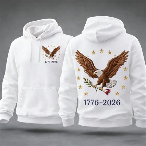 Bald Eagle Usa 250th Anniversary Hoodie 1776 2026 American Patriot