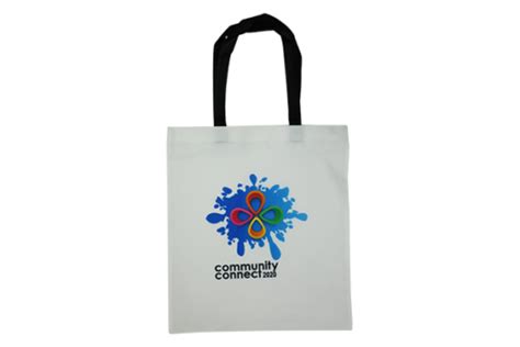 Sublimated Portrait Non Woven Tote A4 Print Black Handles Publicity