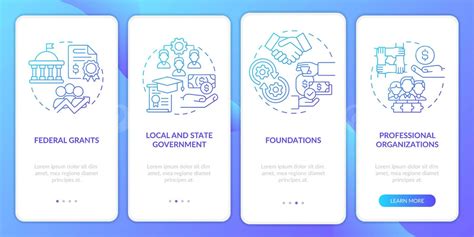 Mobile App Screen For Workplace Development Grants With Blue Gradient Onboarding Vector