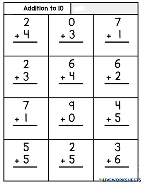 1st Grade Math Worksheet Addition Single Digit 1st Grade Math Worksheets