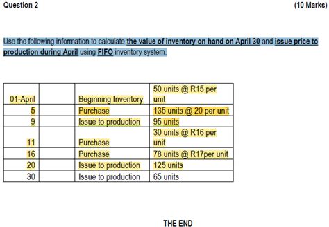 solved use the following information to calculate the value