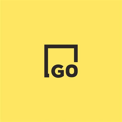 Go Initial Monogram Logo With Square Style Design 14957017 Vector Art