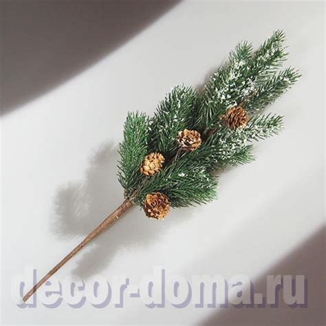 Ветка ели большая, 44 см, с натуральными шишками, купить, заказать с ...