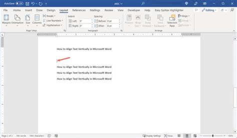 How To Vertically Align Text In Microsoft Word