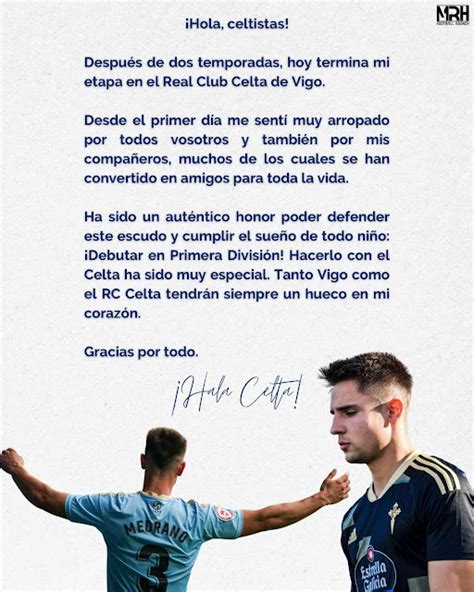 Fernando Medrano Tanto Vigo Como El Celta Tendrán Siempre Un Hueco En Mi Corazón ~ Celta De