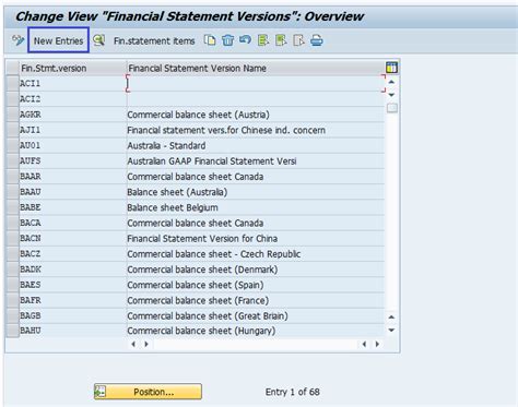 Sap Fi Financial Statement Version