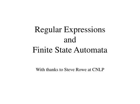 Ppt Regular Expressions And Finite State Automata Powerpoint