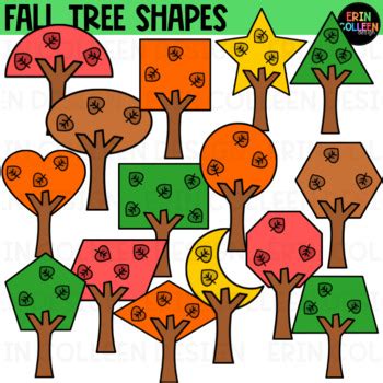 Fall Tree Shapes Clipart Fall Shapes By Erin Colleen Design TPT