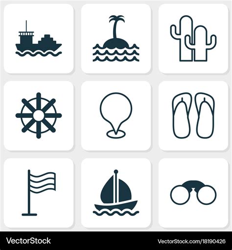 Travel Icons Set Collection Of Pin Map Pointer Vector Image