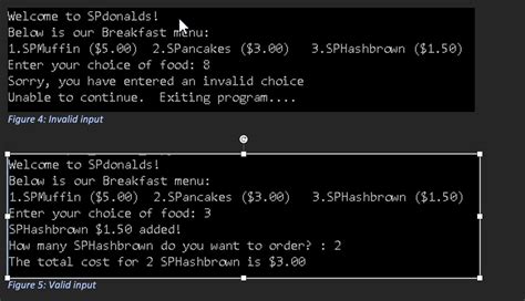 solved write a python program that displays a breakfast menu